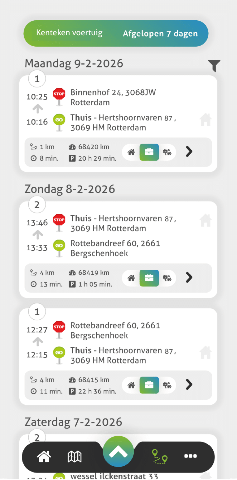TrackJack App & Online Portaal | Automatische Ritregistratie